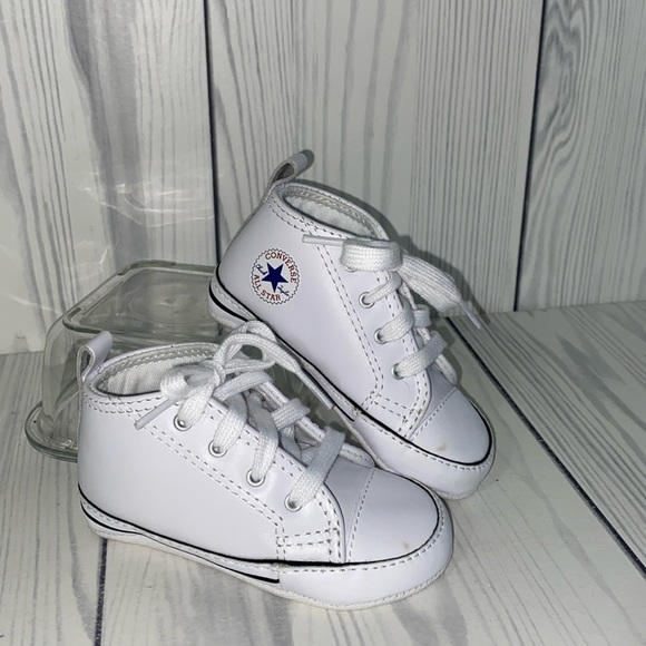 Converse | Shoes | Converse Chuck Taylor First Star Leather Bootie ...